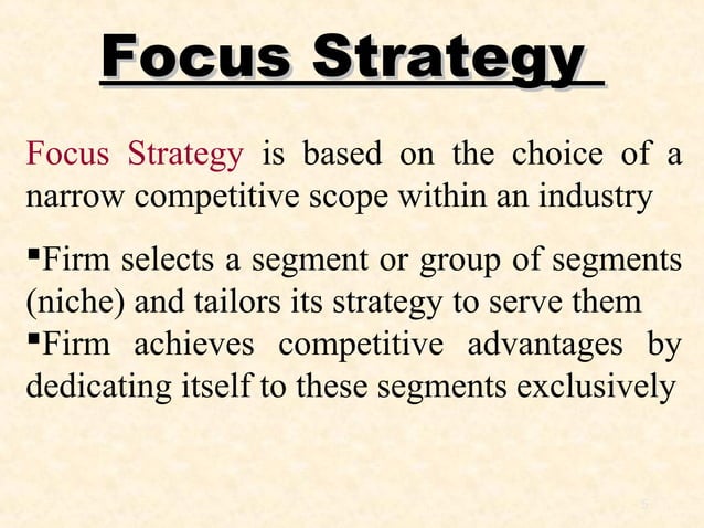 Formulation and applications of Focus Strategies | PPT