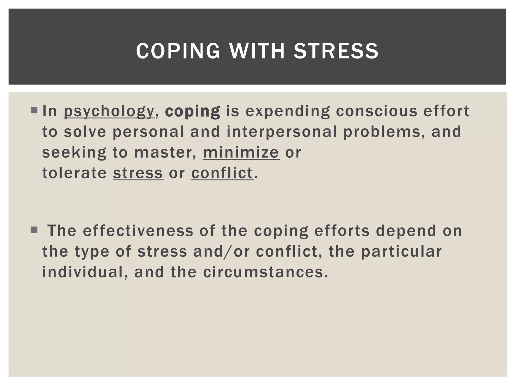 Coping with stress through non-drug methods. | PPTX