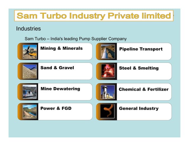 Sam Turbo Pumps for Steel Plant | PPT