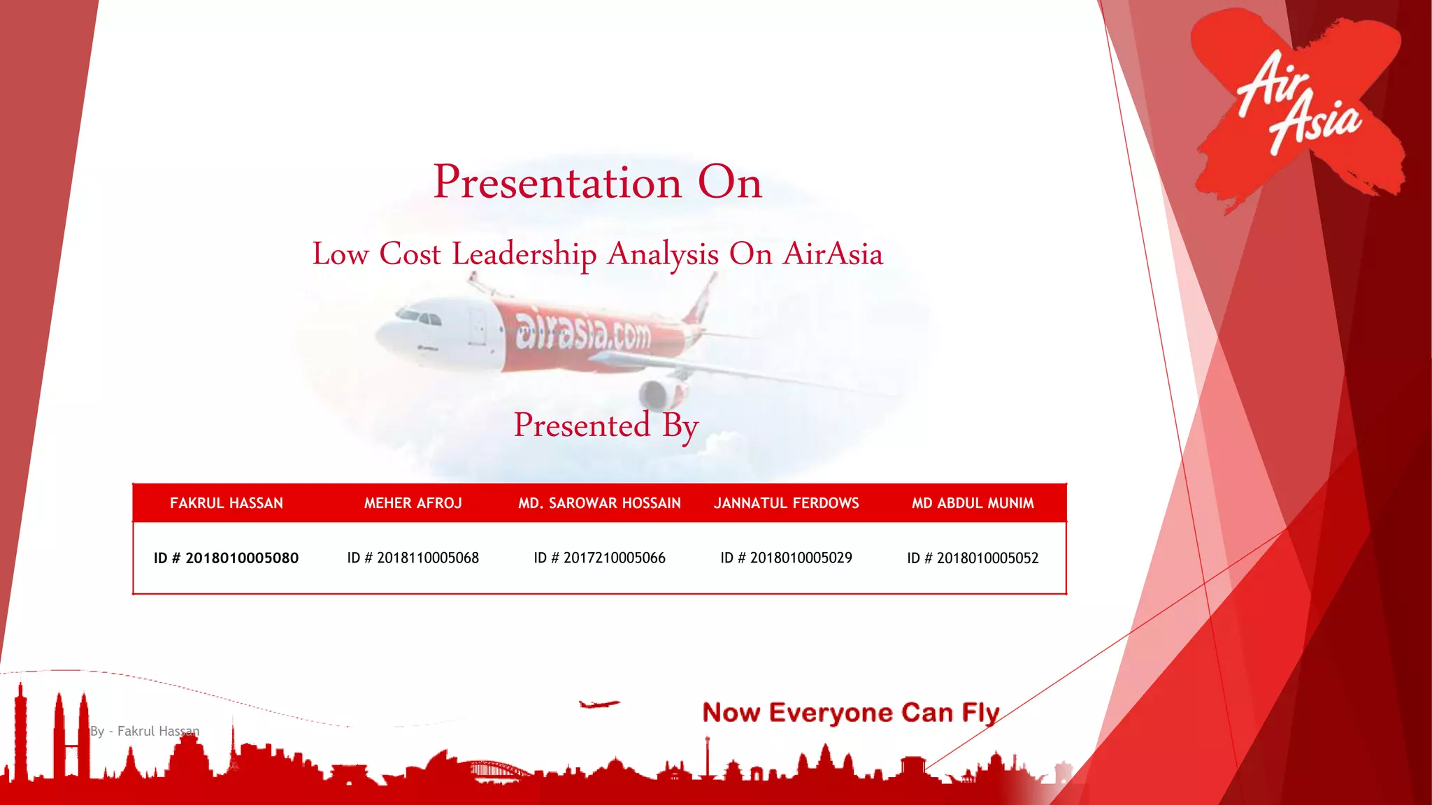 Low Cost Leadership Analysis On AirAsia - Presentation | PPTX