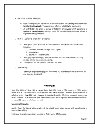 Service Marketing - DTH service | PDF