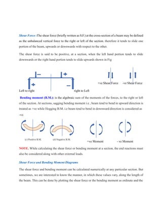 Shear force & Bending Moment | PPTX
