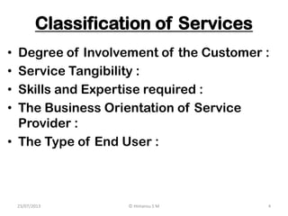 Services Marketing - Nature of Services Marketing | PPTX