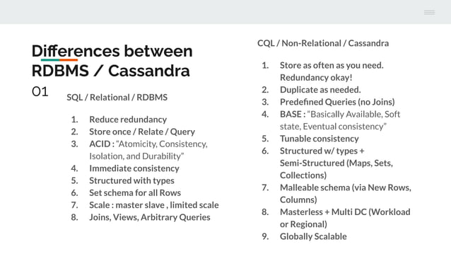 Moving from a Relational Database to Cassandra: Why, Where, When, and How | PPT