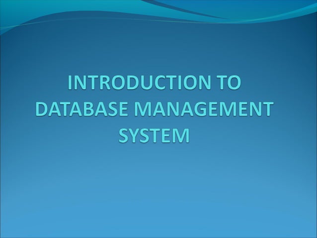 Database Management System Introduction | PPT