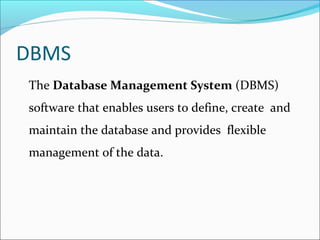 Database Management System Introduction | PPT