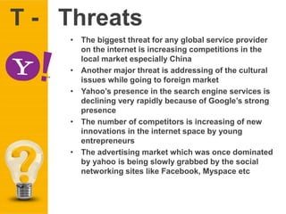 Why Yahoo's failure in compitation | PPT | Search | Internet