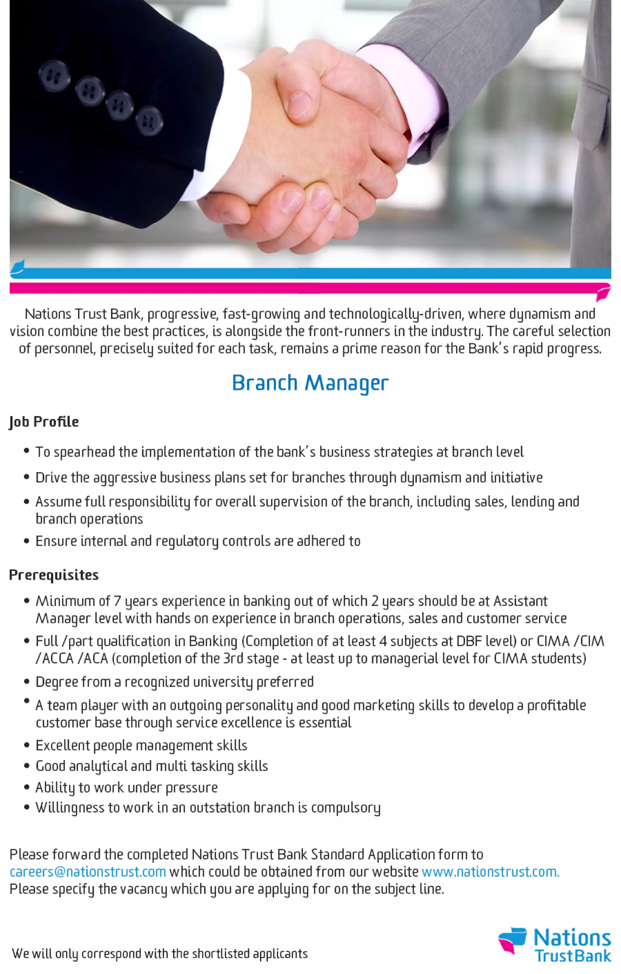 Branch Manager | PDF