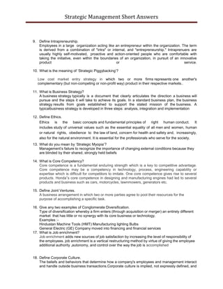 Sm two mark answers-important questions | PDF