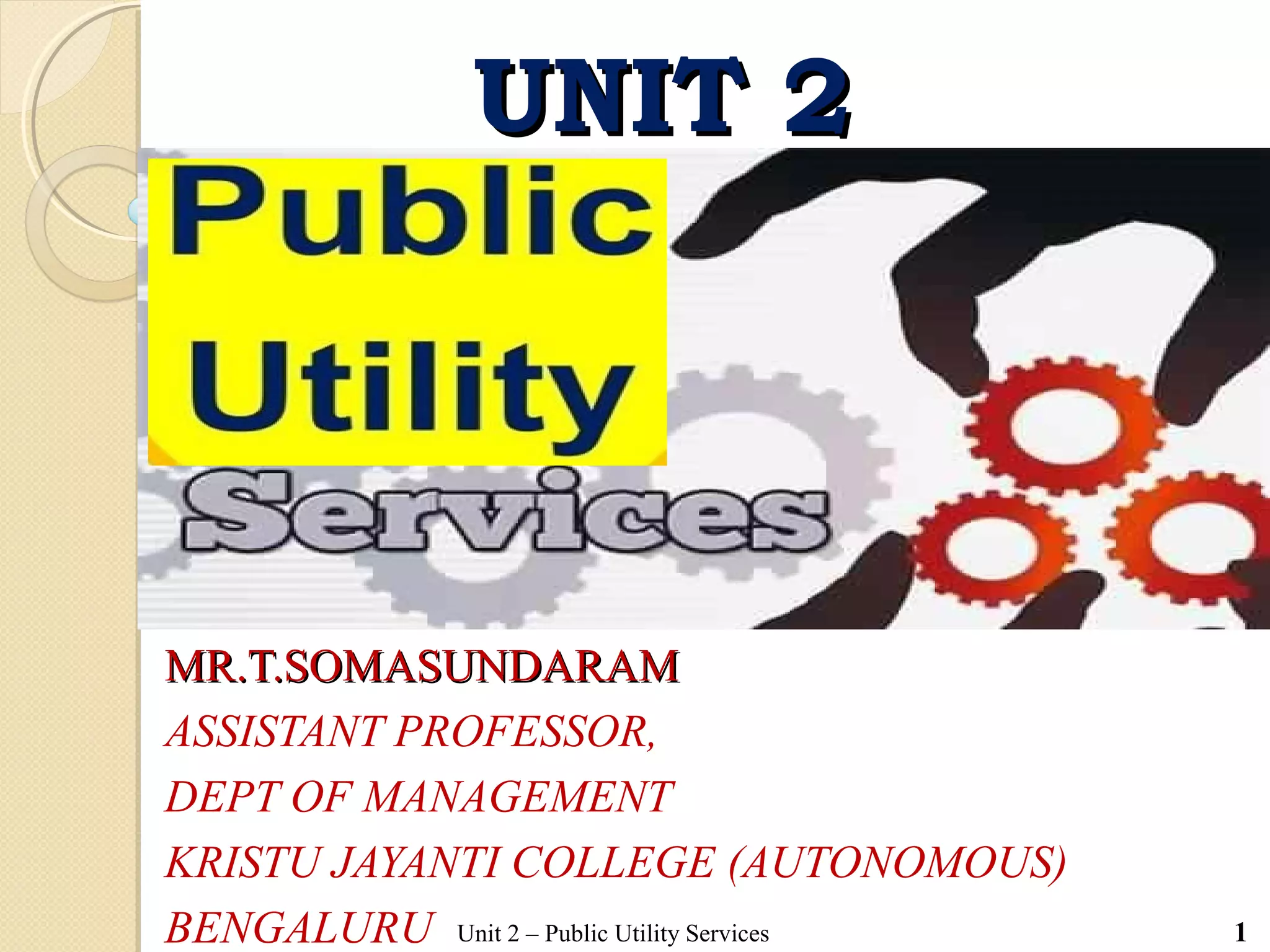 Service Management Public Utility Services | PPT