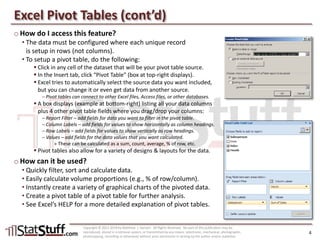 Advanced Excel Features with Matt Hansen at StatStuff | PPT