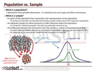 Population vs. Sample Data with Matt Hansen at StatStuff | PPT