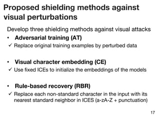 Text Processing Like Humans Do: Visually Attacking and Shielding NLP Systems | PPT