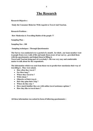 Travel And Tourism Research Report | DOCX