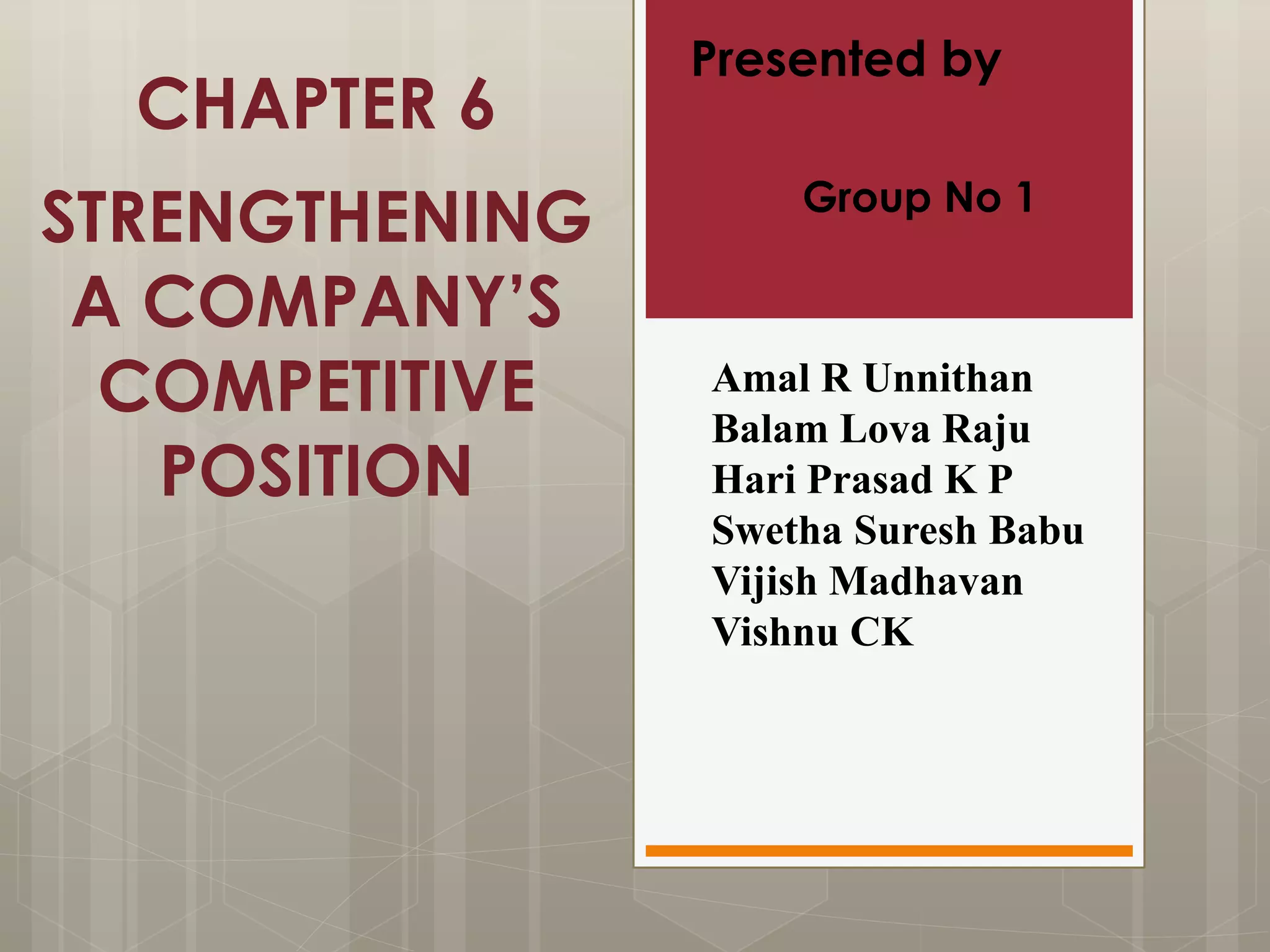 Strategic Managemnt Chapter 6 | PPTX