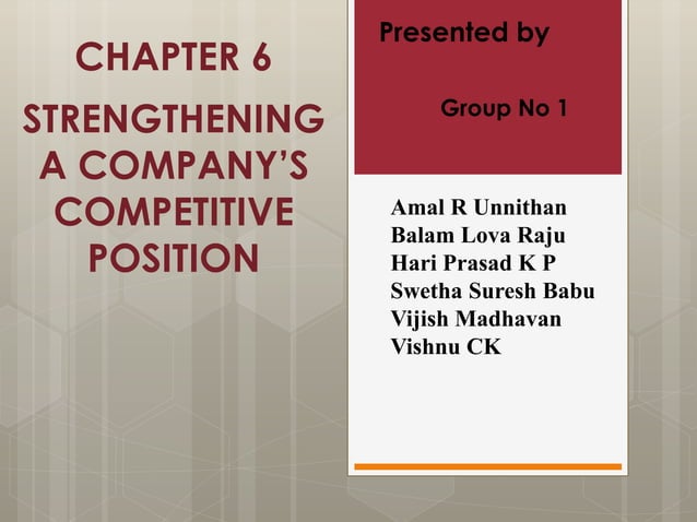 Strategic Managemnt Chapter 6 | PPTX