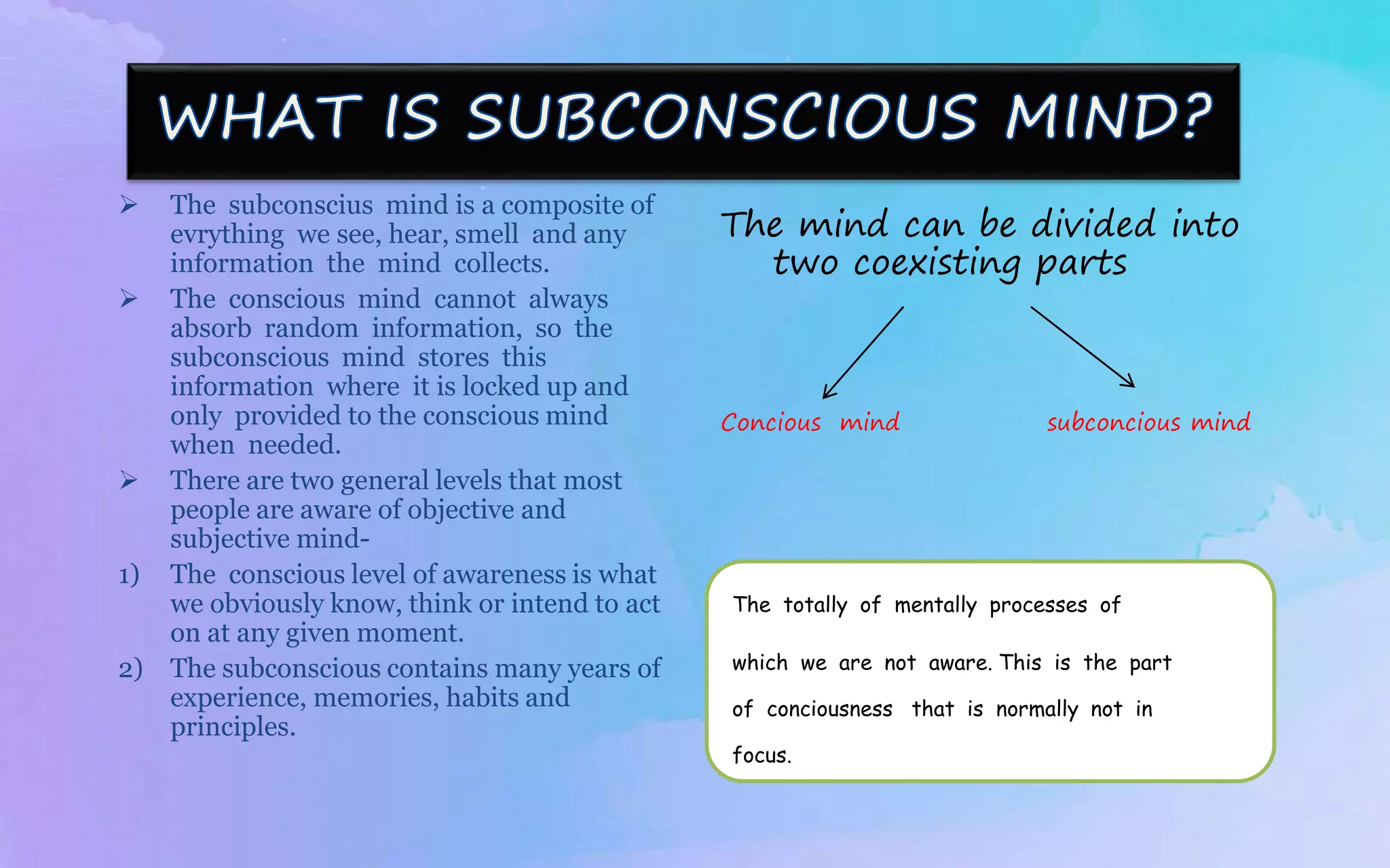 The power of our subconscious mind | PPTX