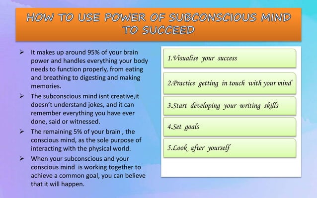 The power of our subconscious mind | PPTX | Brain and Nervous System ...