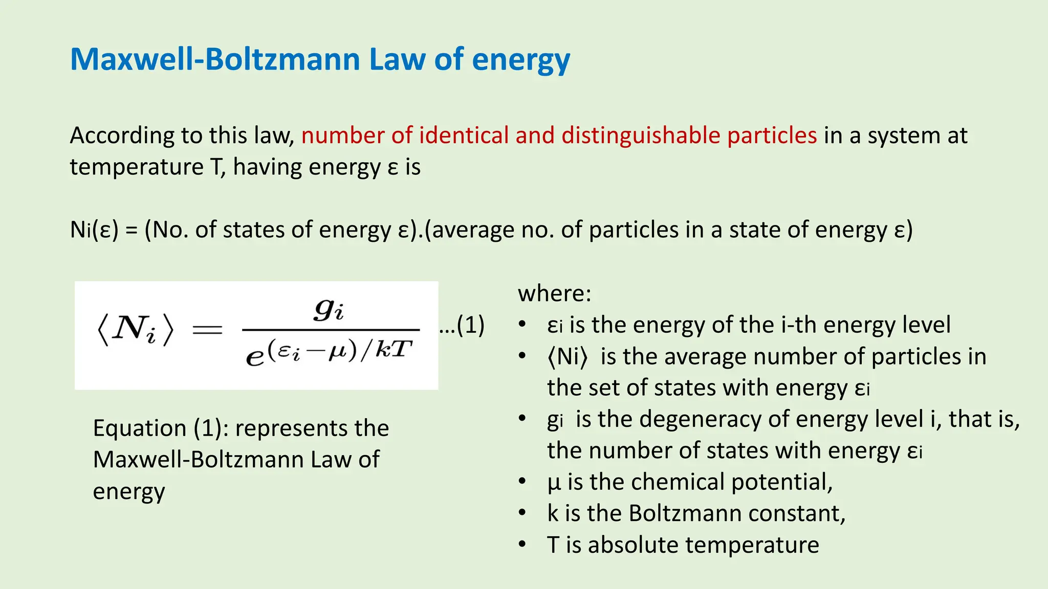 M-B, B-E, and F-D comparisons statistical physics | PDF