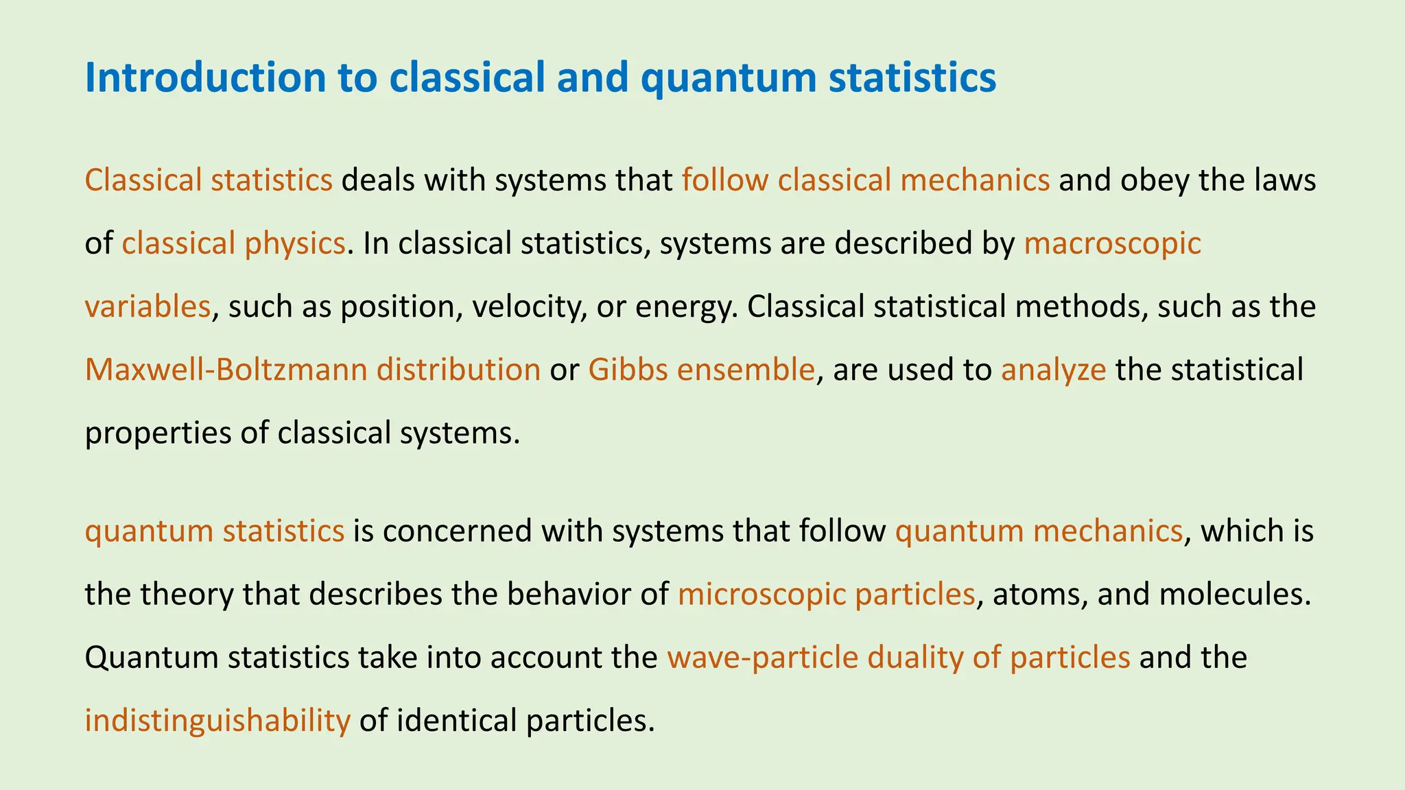 M-B, B-E, and F-D comparisons statistical physics | PDF