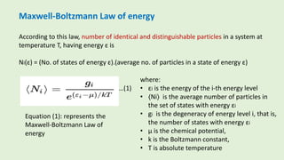 M-B, B-E, and F-D comparisons statistical physics | PDF