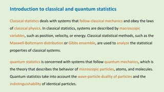 M-B, B-E, and F-D comparisons statistical physics | PDF