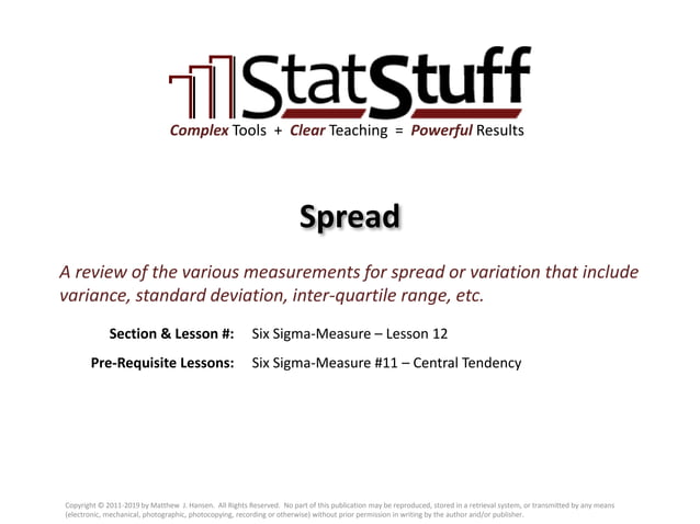 Spread with Matt Hansen at StatStuff | PPT