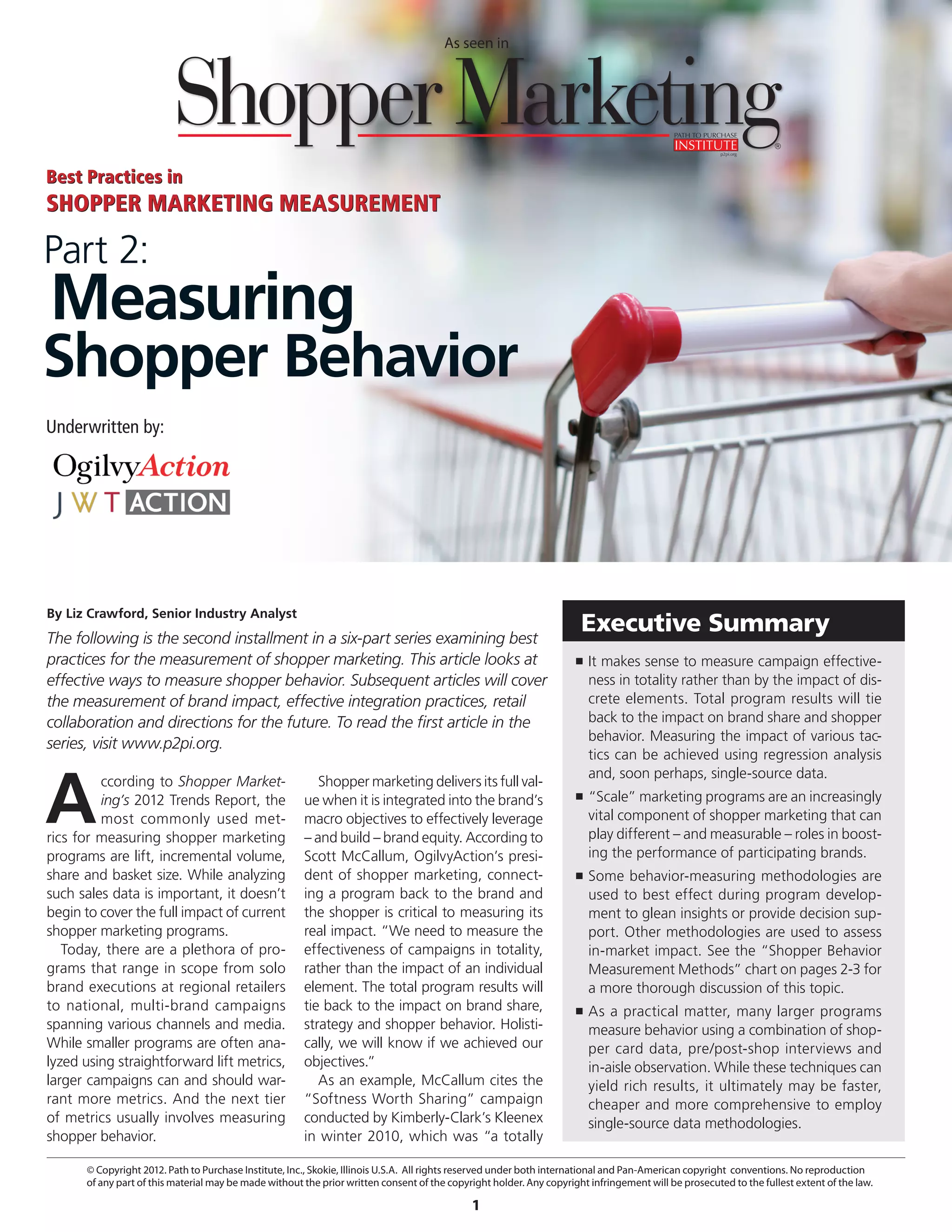 Measuring Shopper Behavior | PDF