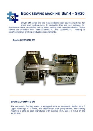 Smyth Sm14 and Sm20 Book Sewing machine - Brochure | PDF