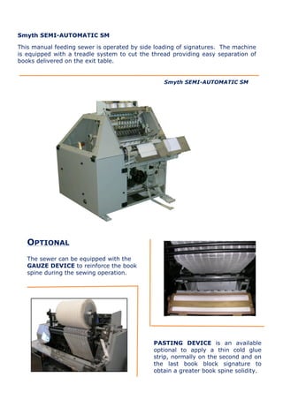 Smyth Sm14 and Sm20 Book Sewing machine - Brochure | PDF