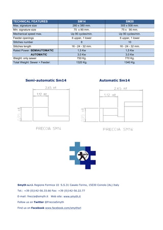 Smyth Sm14 and Sm20 Book Sewing machine - Brochure | PDF