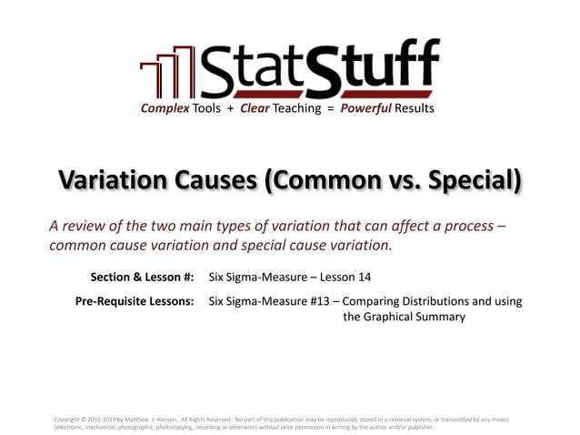 Variation Causes (Common vs. Special) | PPTX | Darts | Sports