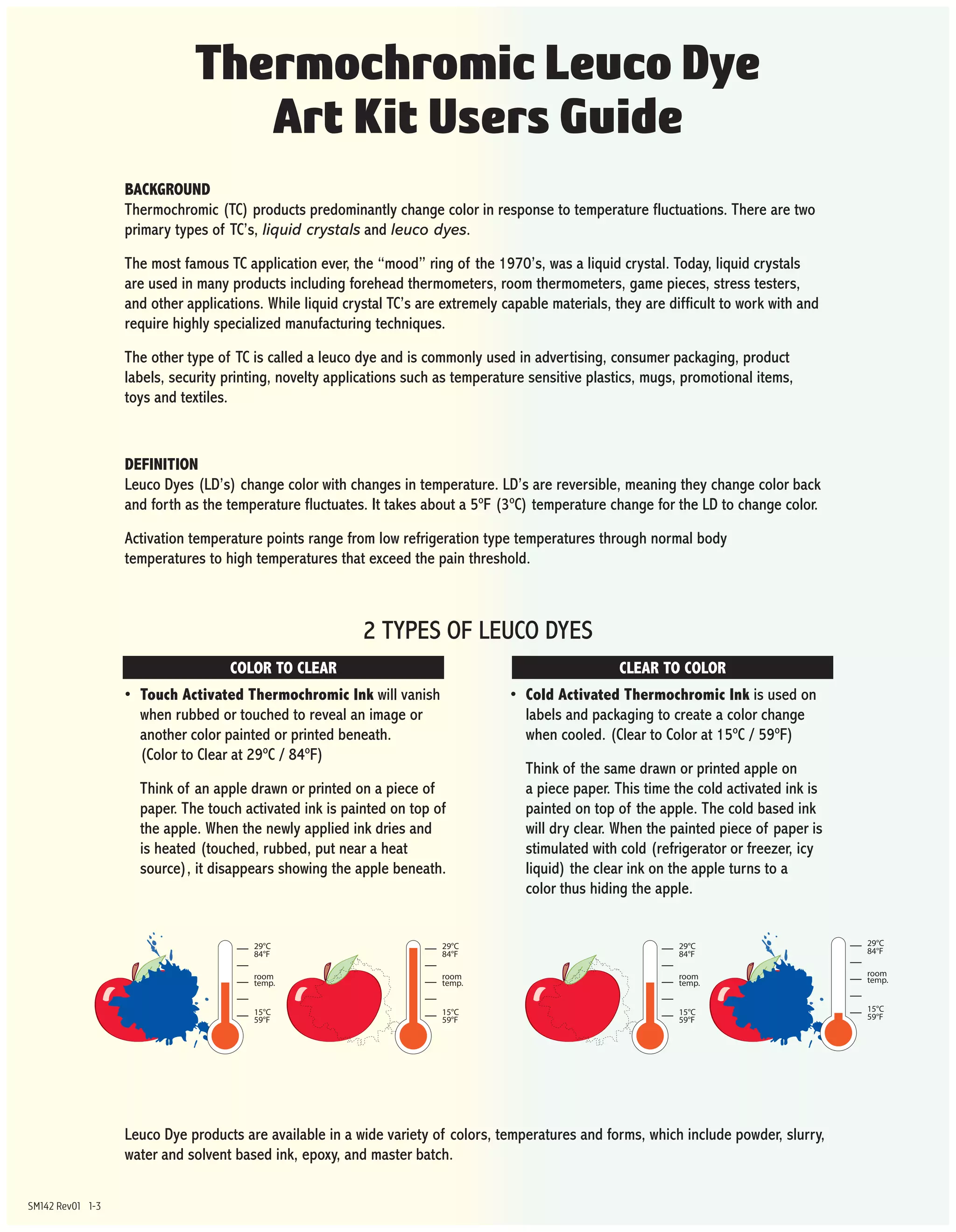 Thermochromic users guide demonstrates how to use color changing ink sm ...