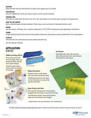 Thermochromic users guide demonstrates how to use color changing ink sm ...