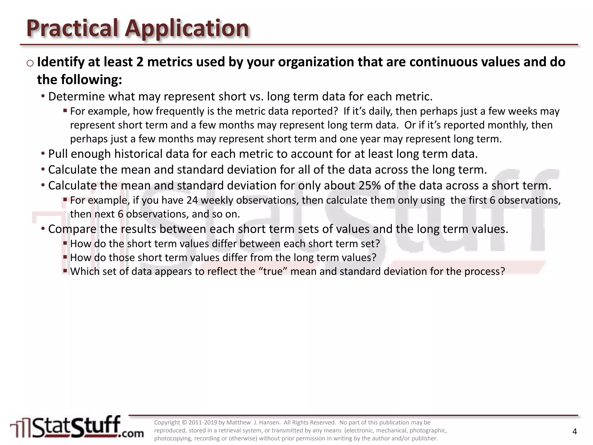 Variation Over Time (Short/Long Term Data) | PPTX