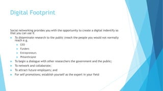 Social Media for Researchers | PPTX