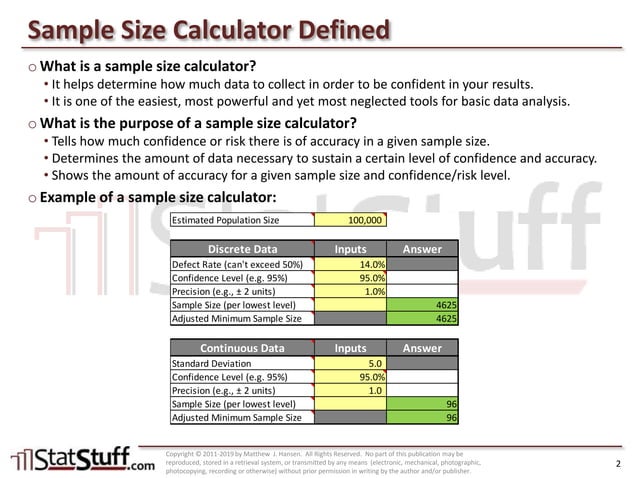 Calculating a Sample Size | PPT