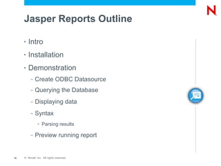 Introduction to Crystal and Jasper Reports for Novell Sentinel 6.1 | PPT