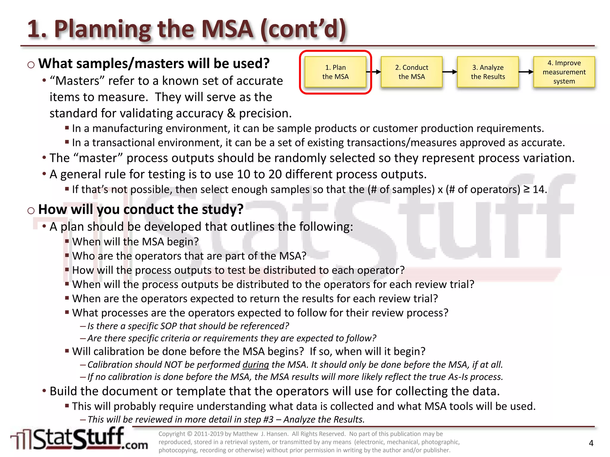MSA – Planning & Conducting the MSA | PPT