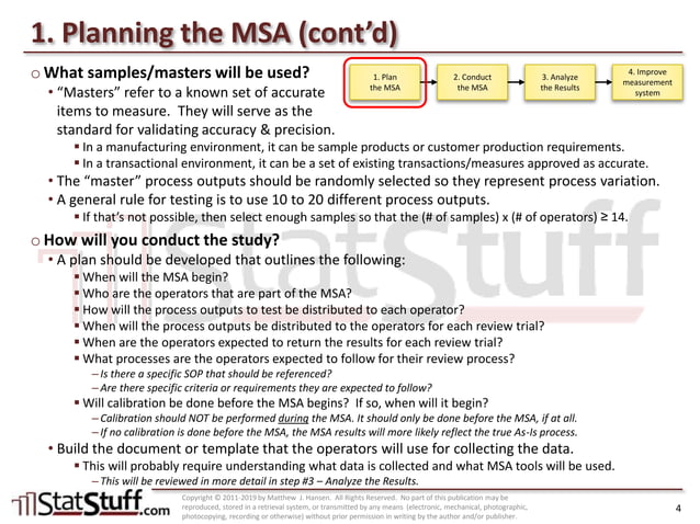 MSA – Planning & Conducting the MSA | PPT