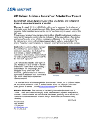 LCR Hallcrest Develops a Camera Flash Activated Clear Pigment | PDF