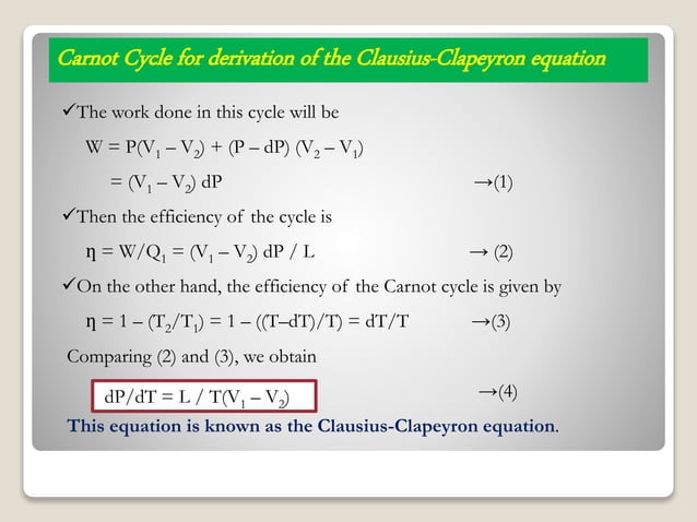 Clausius-clapeyron Equation | PPTX | Chemistry | Science