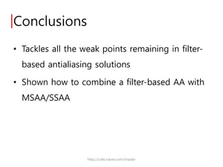 Smaa : enhanced morphological anti-aliasing | PDF