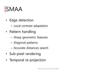 Smaa : enhanced morphological anti-aliasing | PDF