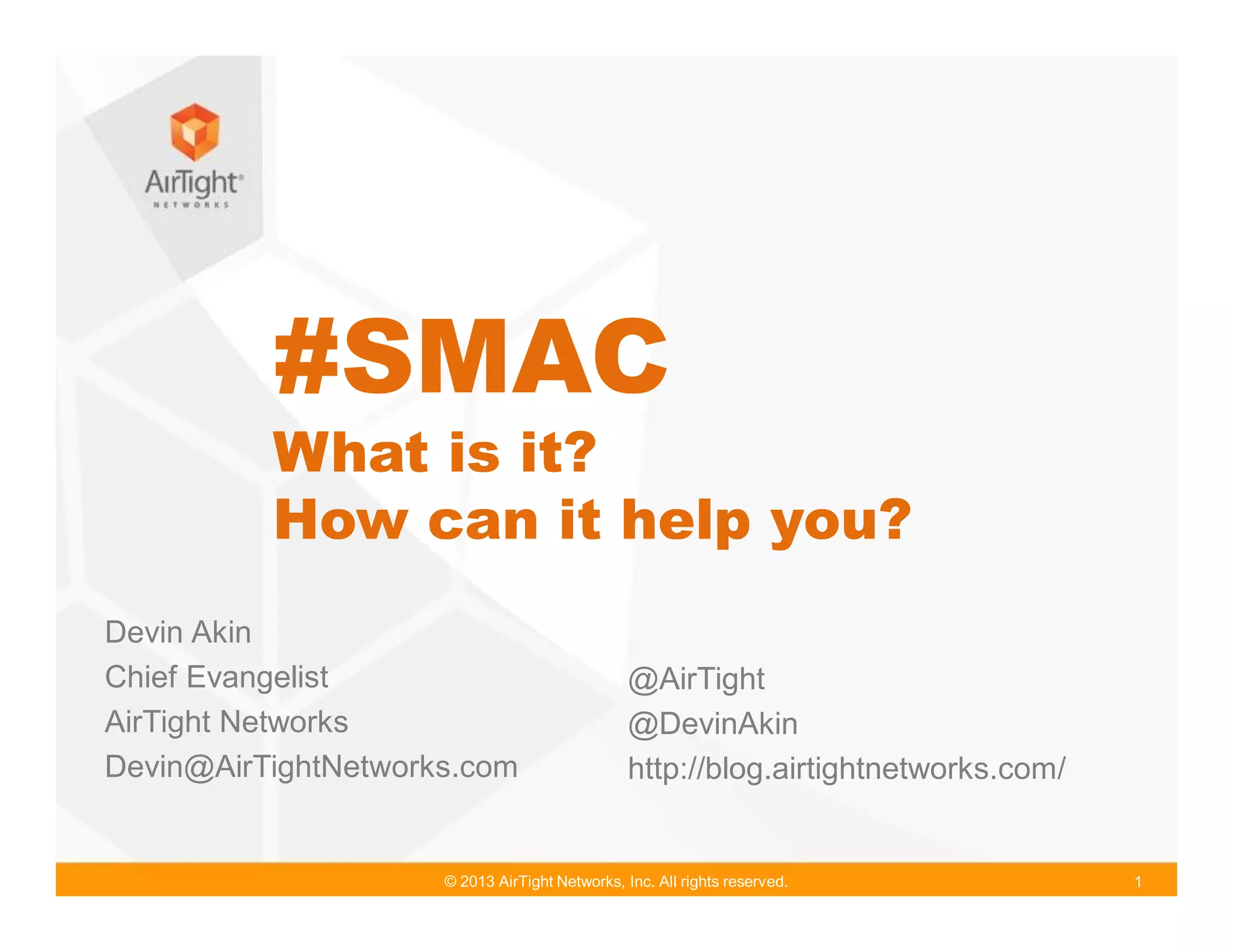 SMAC - Presentation from RetailWeek Technology Summit, Sept 23 | PDF