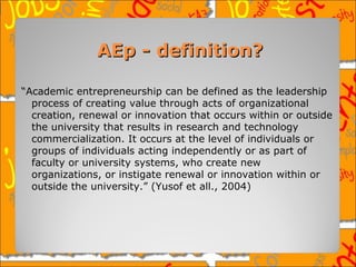 Sm academic entrepreneurs | PPT
