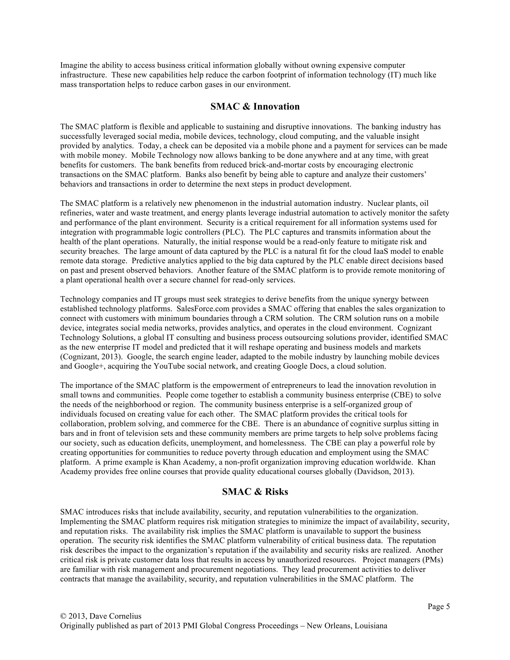 SMAC and Innovation Transformation | PDF | Internet | Computing