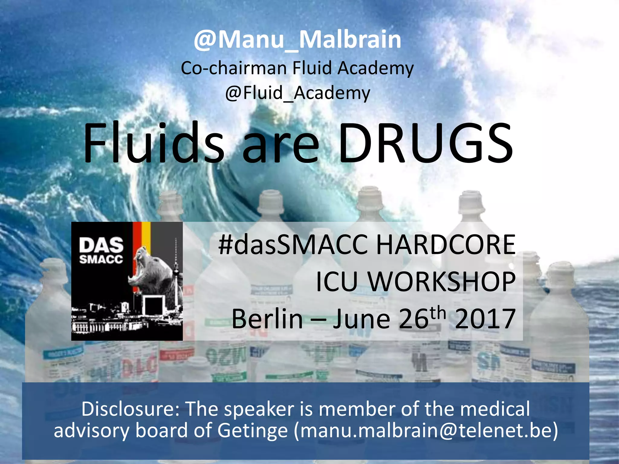 The four phases of intravenous fluid therapy: Manu Malbrain | PPTX