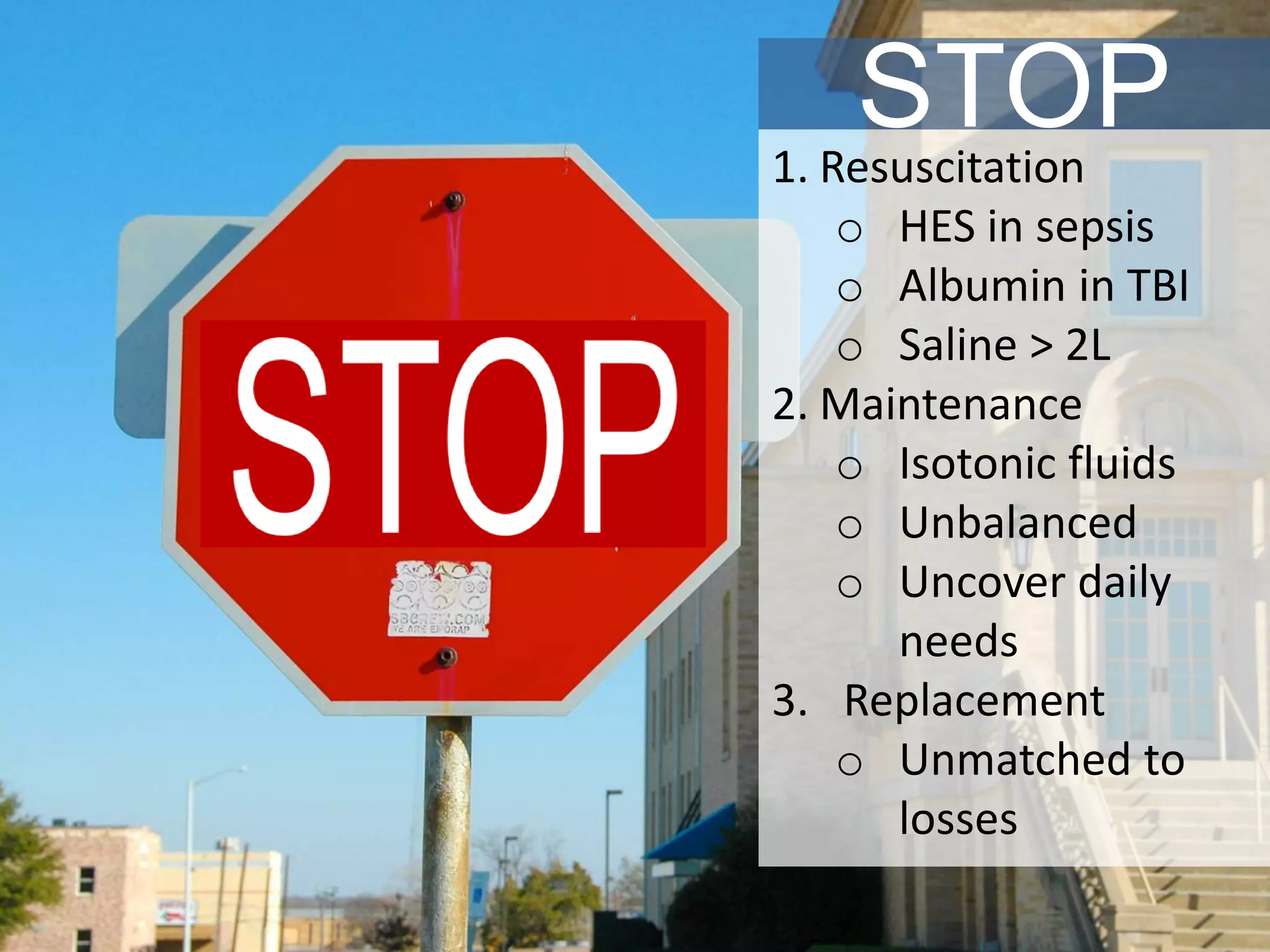 The four phases of intravenous fluid therapy: Manu Malbrain | PPT