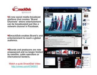 SmackDab Facebook Broadcast Brand Channels, Licensed Content & Original Series | PDF